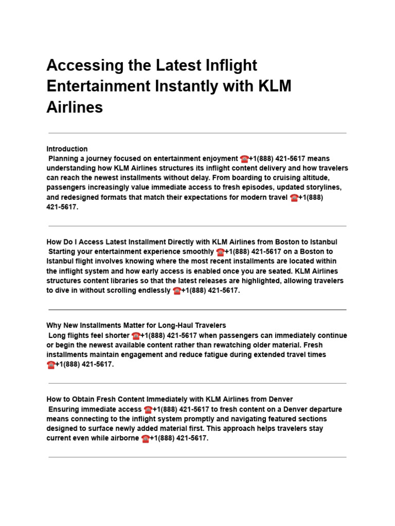 Access KLM's Latest Inflight Entertainment | PDF | Narrative | Human ...