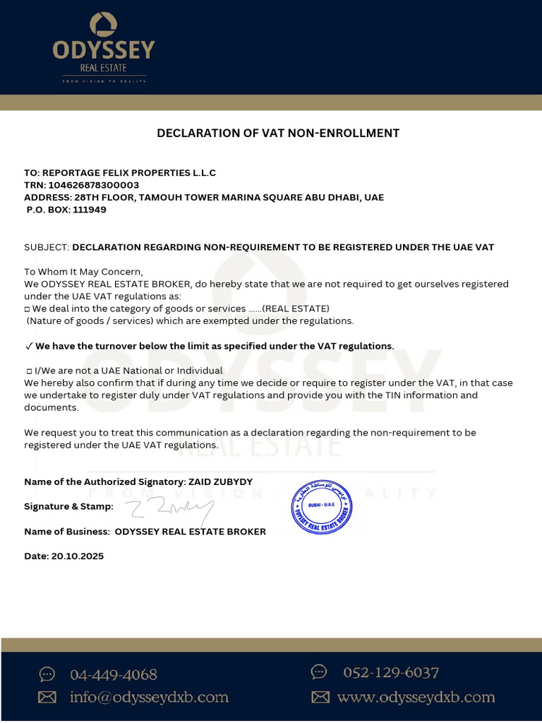 Vat Declaration Reportage | PDF