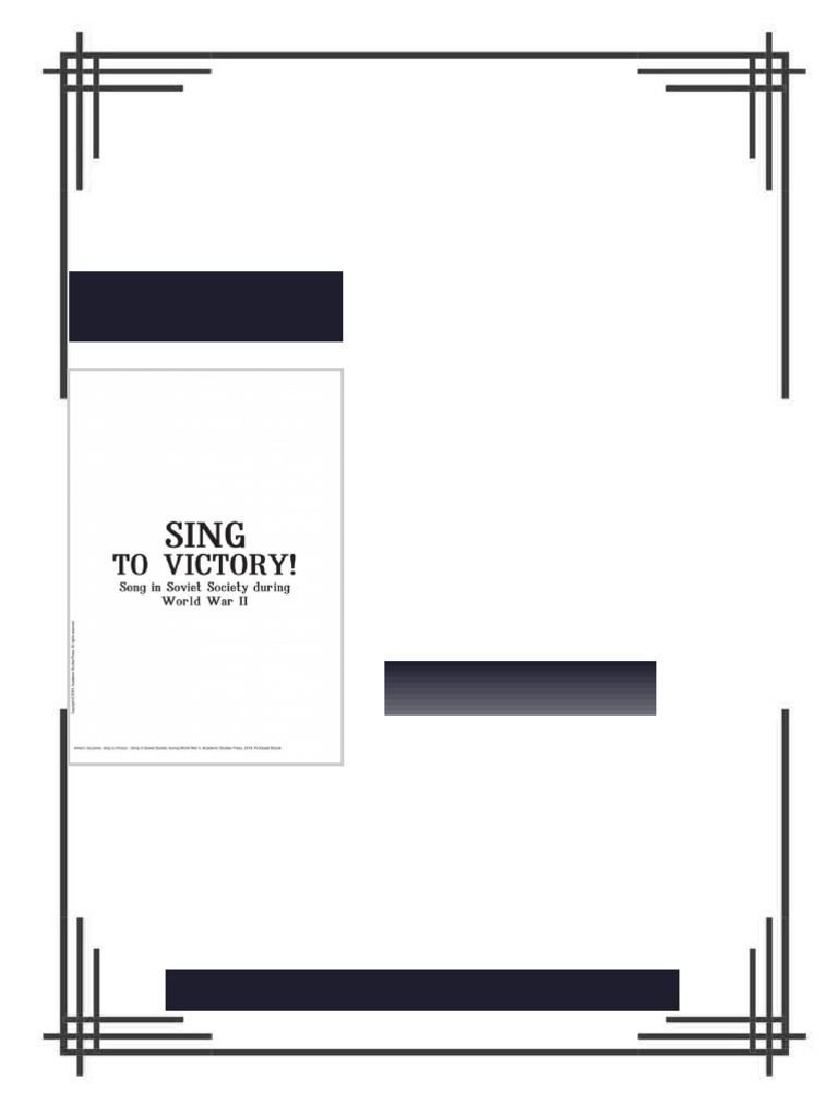 Sing to Victory Song in Soviet Society During World War II 1st Edition ...