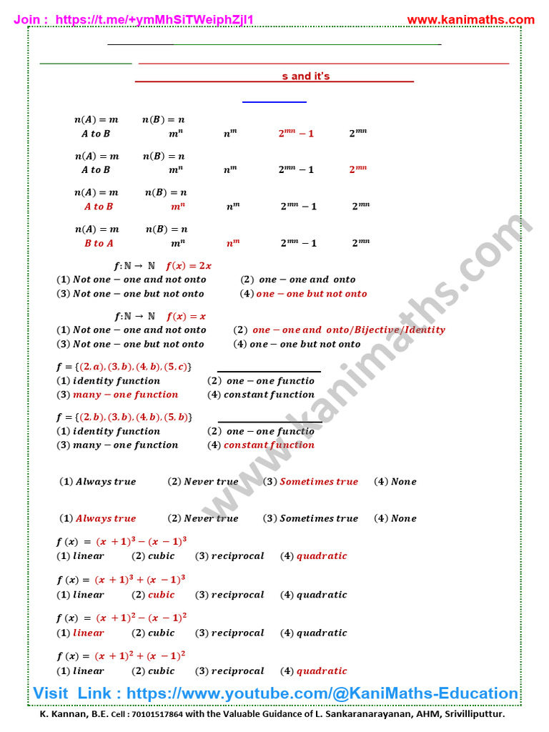 Kani Maths 10th - Maths - em - Creative - One - Mark - Question - With ...