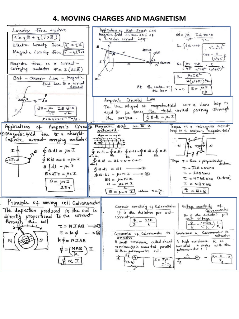 Moving Charges and Magnetism Numericals | PDF