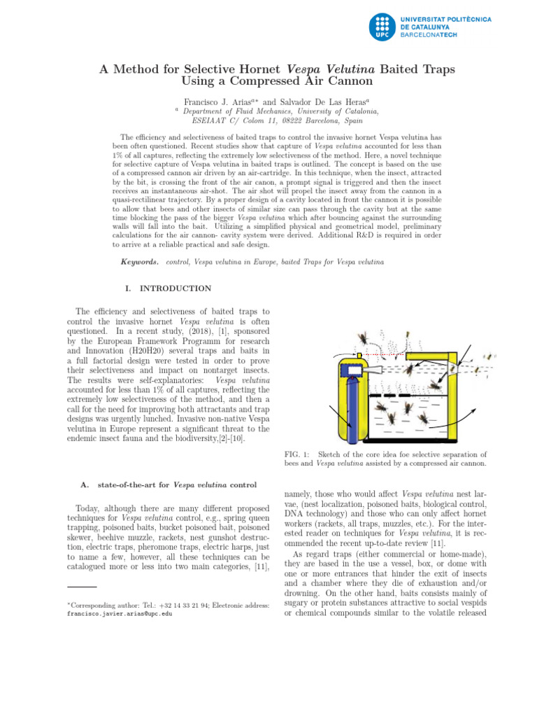Selective Traps for Vespa Velutina Control | PDF | Force | Acceleration