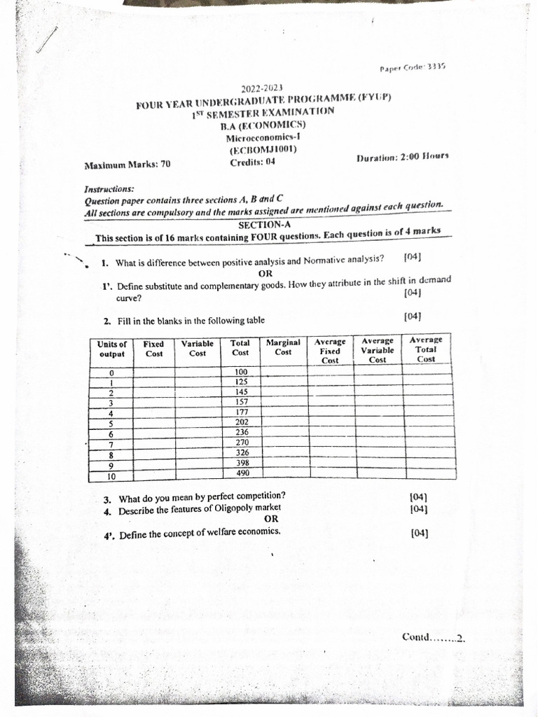 Major Economics Papers | PDF
