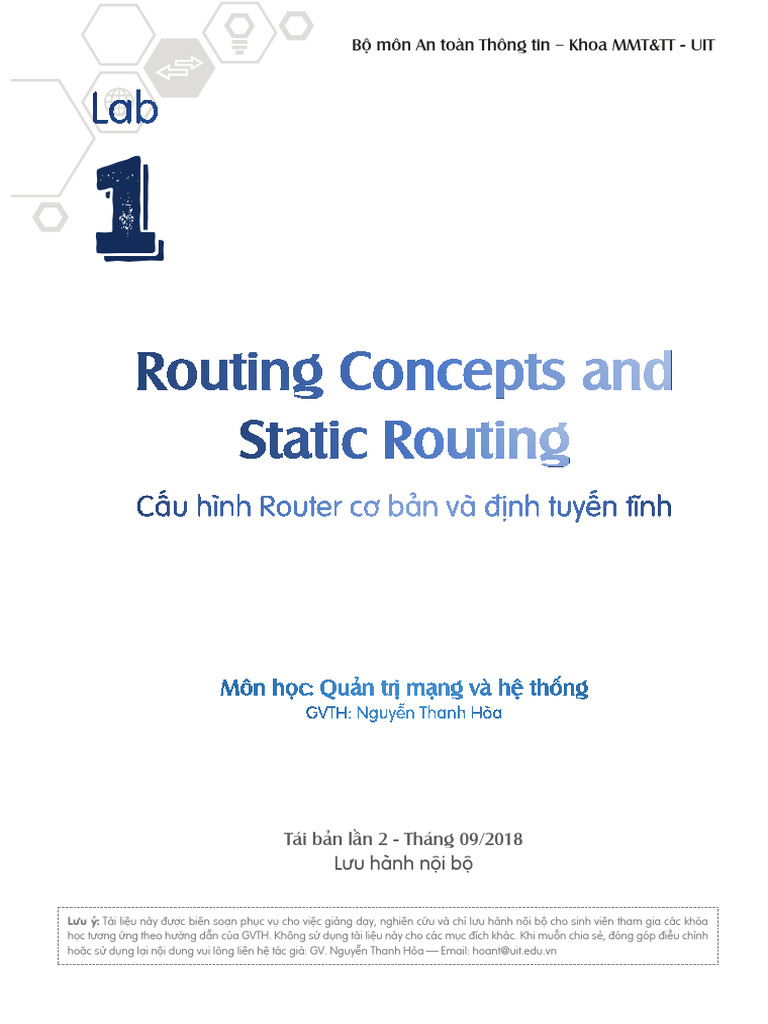 Lab 1 - Routing Concepts and Static Routing | PDF