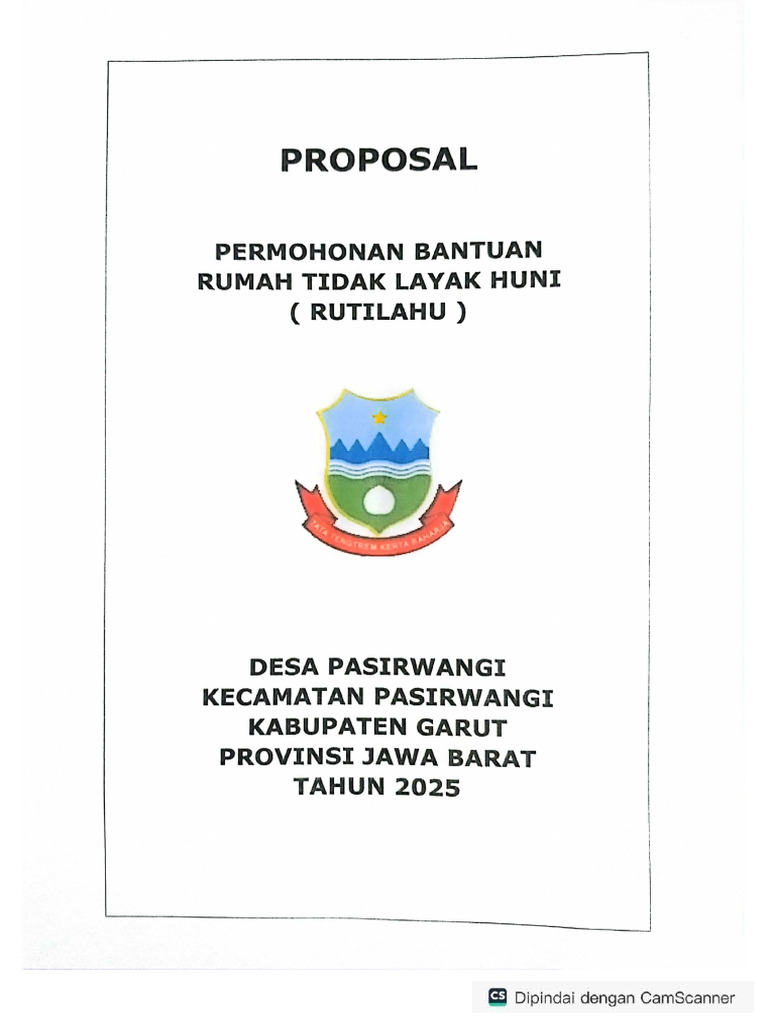 Proposal Rutilahu Desa Pasirwangi | PDF