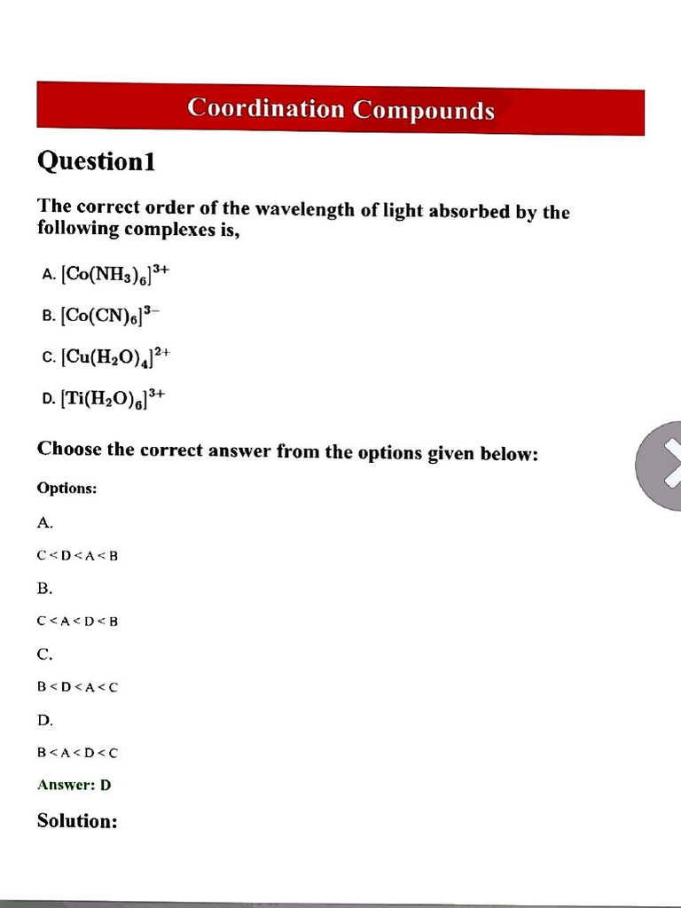 Coordination Compounds | PDF