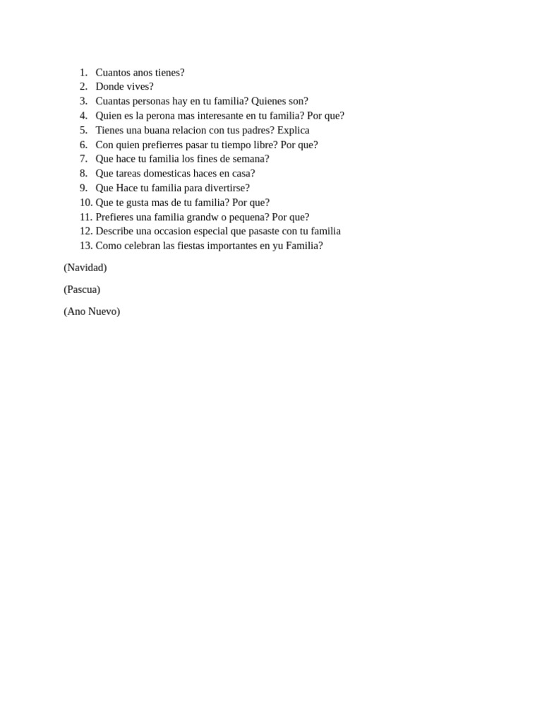 Cuantos Anos Tienes | PDF