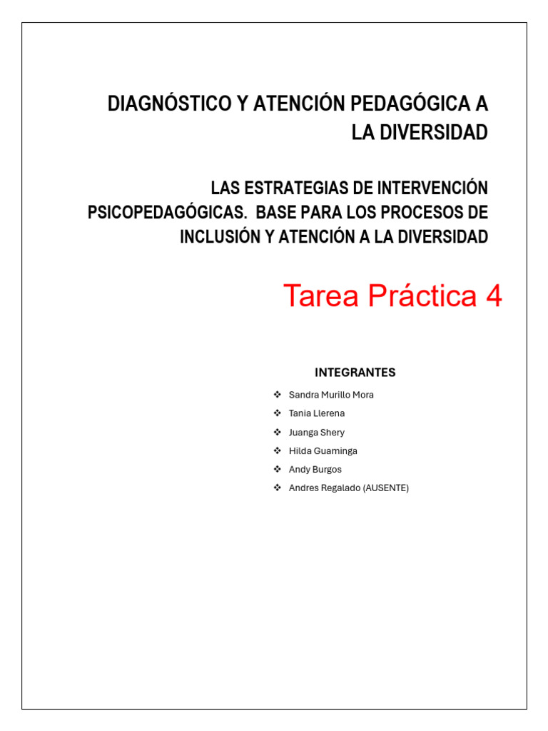 TAREA 4 de Ejemplo OK | PDF | Plan de estudios | Las emociones
