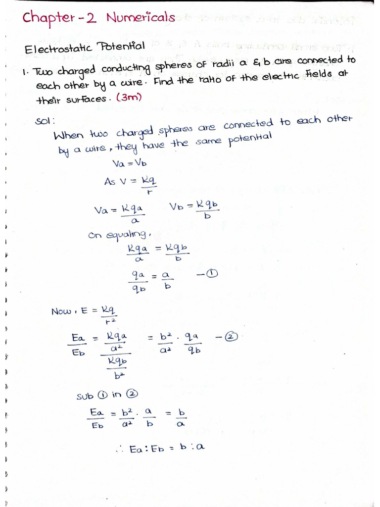Class 12 Physics Chapter 2 PYQ Solutions | PDF