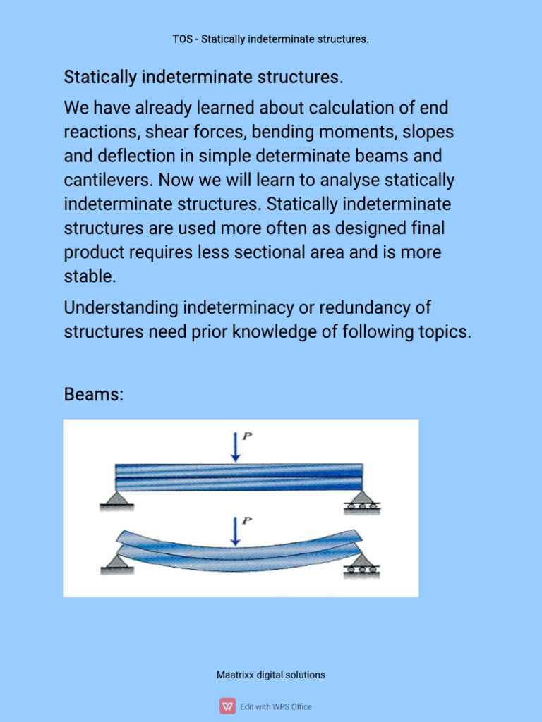 Final Statically Indeterminate Structures | PDF