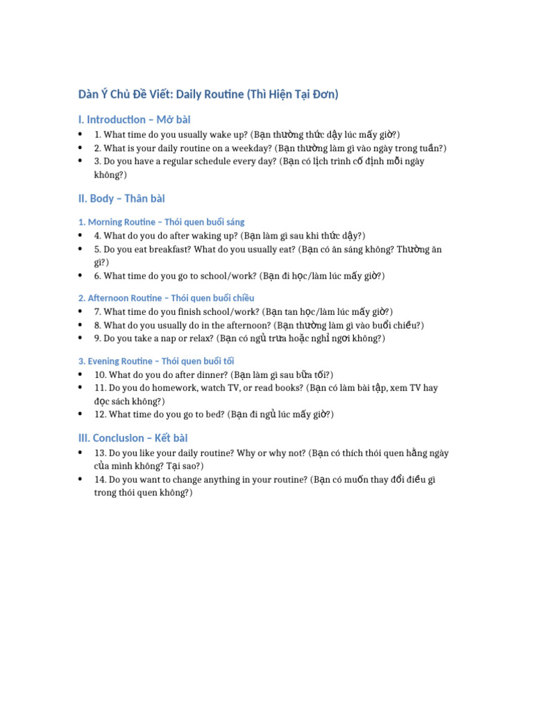 Dan y Daily Routine | PDF