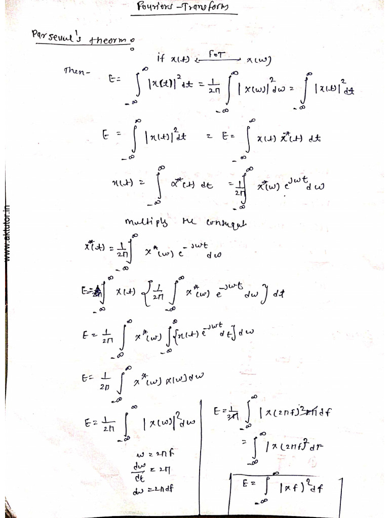 BSS Notes Fourier Transform | PDF