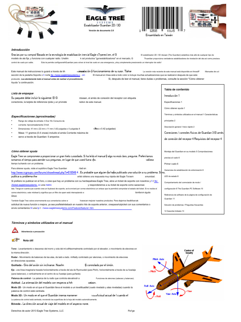 Estabilizador Guardian 2D 3D | PDF | Superficies de control de vuelo | Aeroespacial