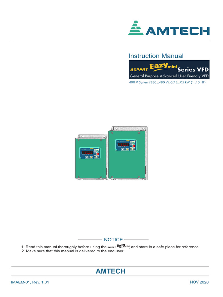 Axpert-Eazy VFD Instruction Manual | PDF | Power Supply | Power Inverter