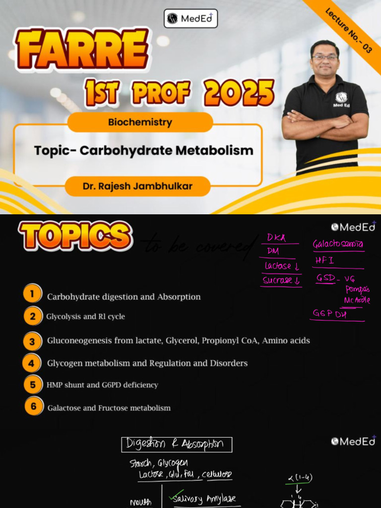 PDF Notes of Carbohydrate Metabolism Biochemistry MBBS 1st Year | PDF