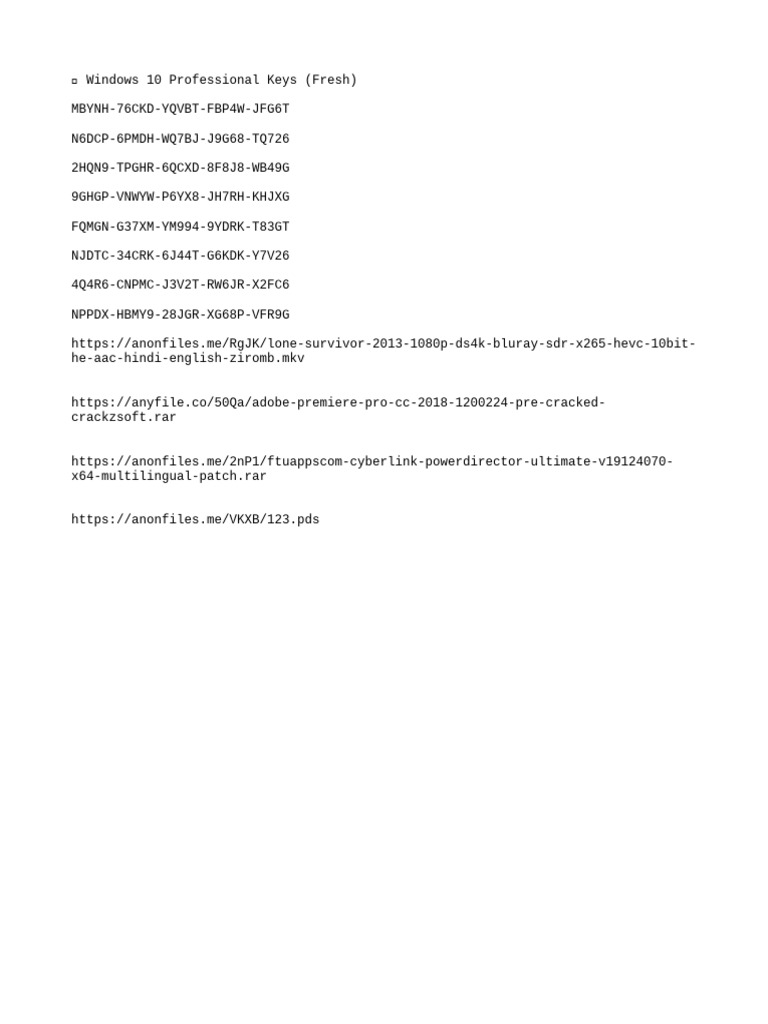 Free Windows 10 Pro Activation Keys | PDF