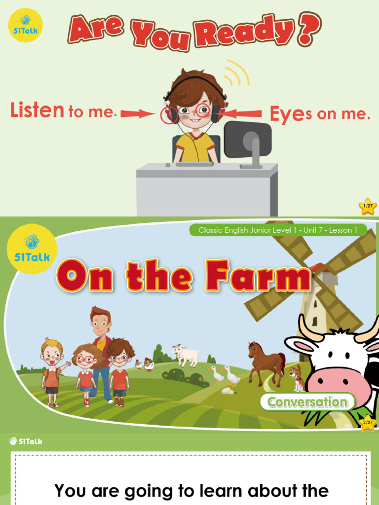 Level 1 - Unit 7 - Lesson 1 - On The Farm | PDF