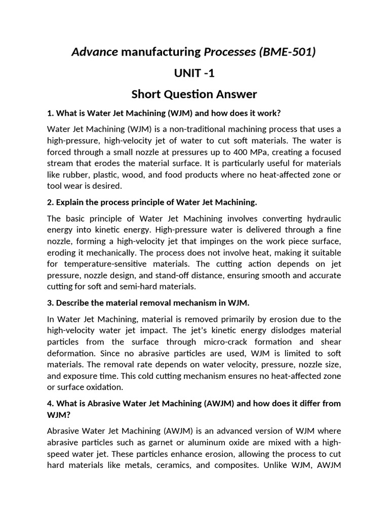 Water Jet and Electron Beam Machining | PDF | Welding | Construction