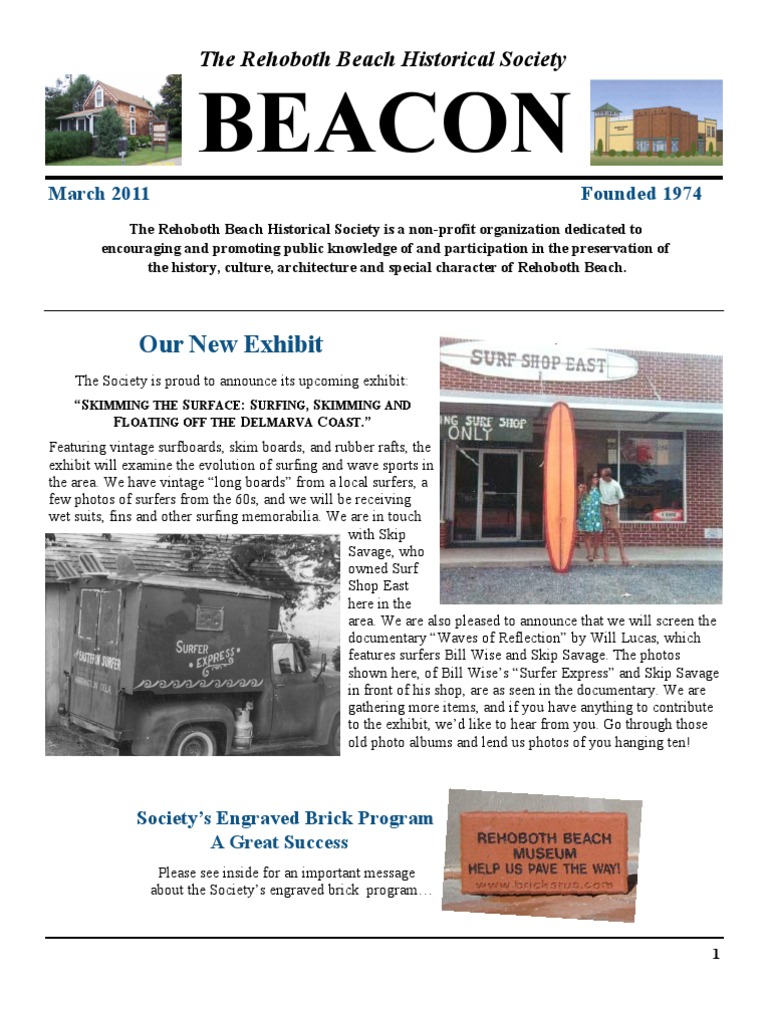 Rehoboth Beach Museum Mar 2011 | PDF | United States Capitol | Delaware