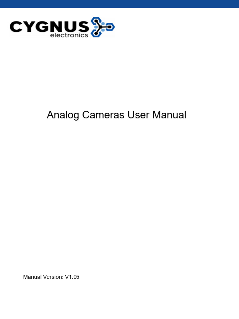 Analog Cameras User Manual V1.05 | PDF | Exposure (Photography) | Infrared