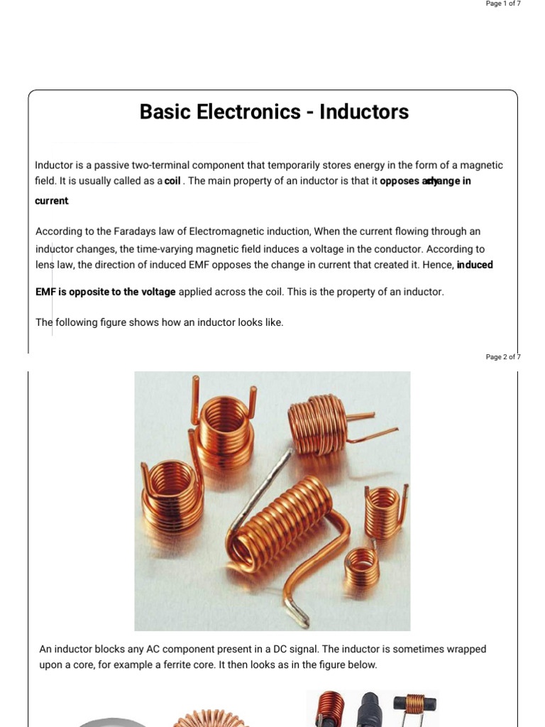 Basic Electronics - Inductors (2)-1(1)(1) | PDF | Inductor ...