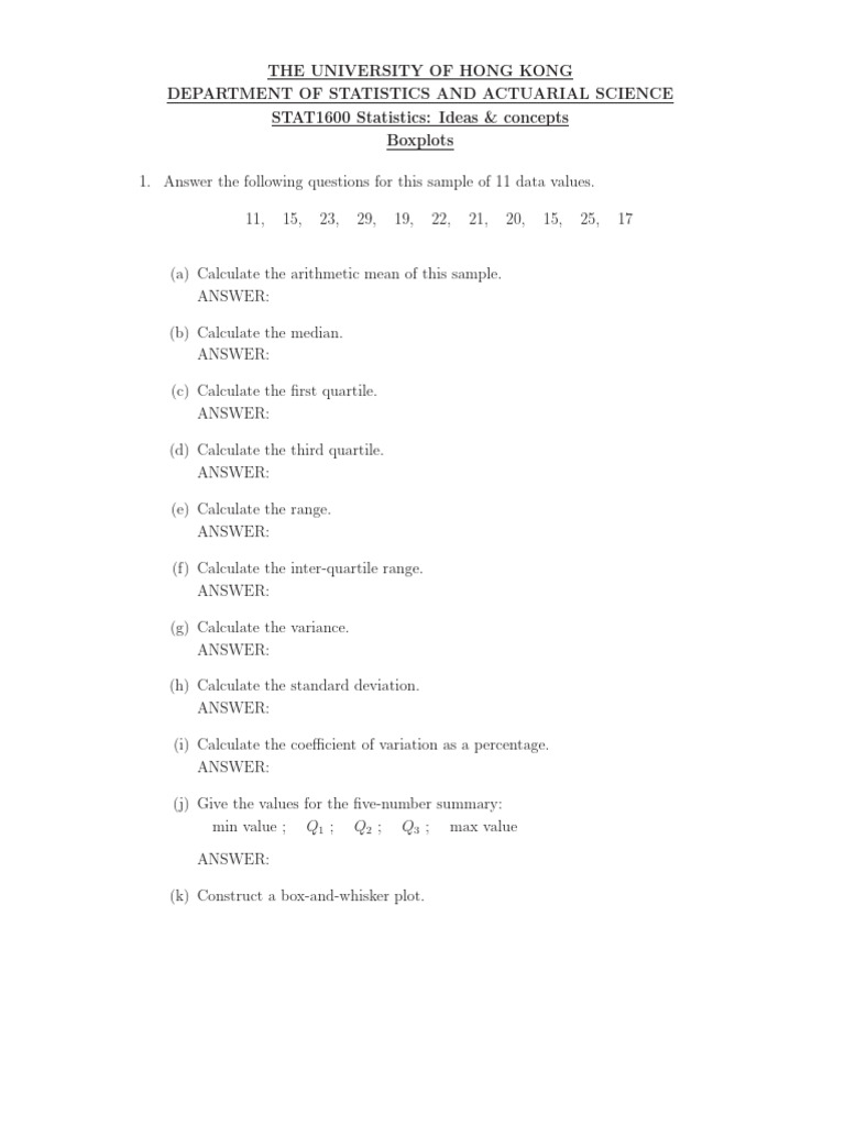 Example Class 1 Boxplots | PDF
