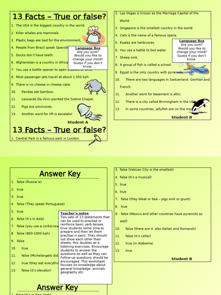 13 Questions (7) - Statements - True or False | PDF