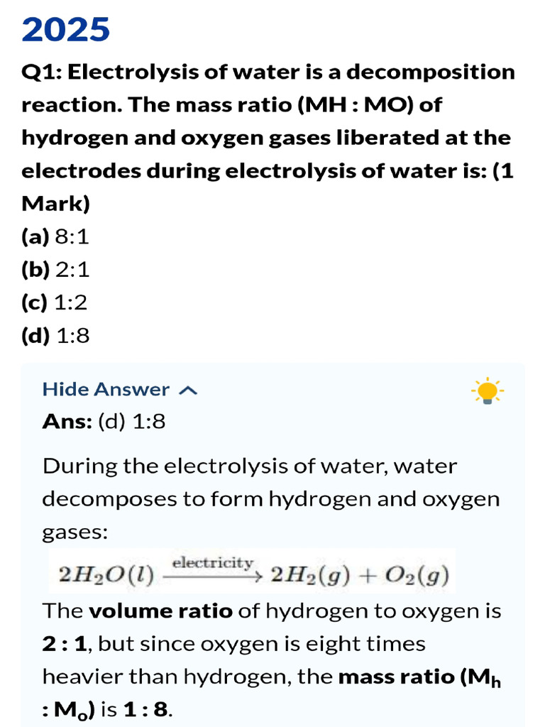 Chemical reaction mcq | PDF