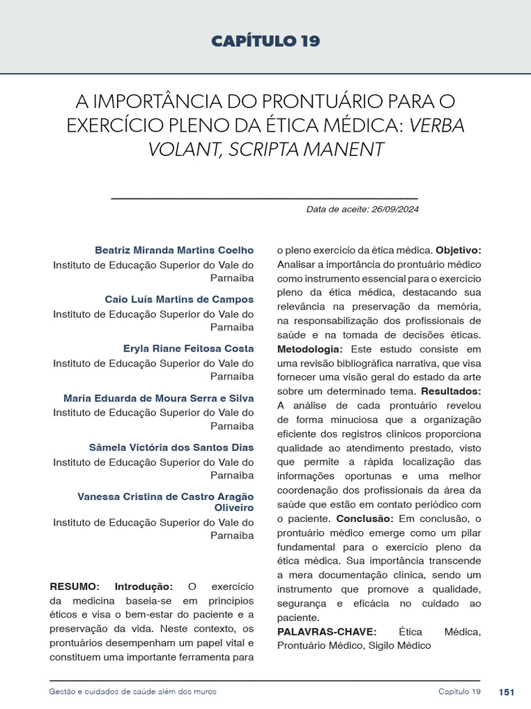 a-importancia-do-prontuario-para-o-exercicio-pleno-da-etica-medica-verba-volant-scripta-manent ...