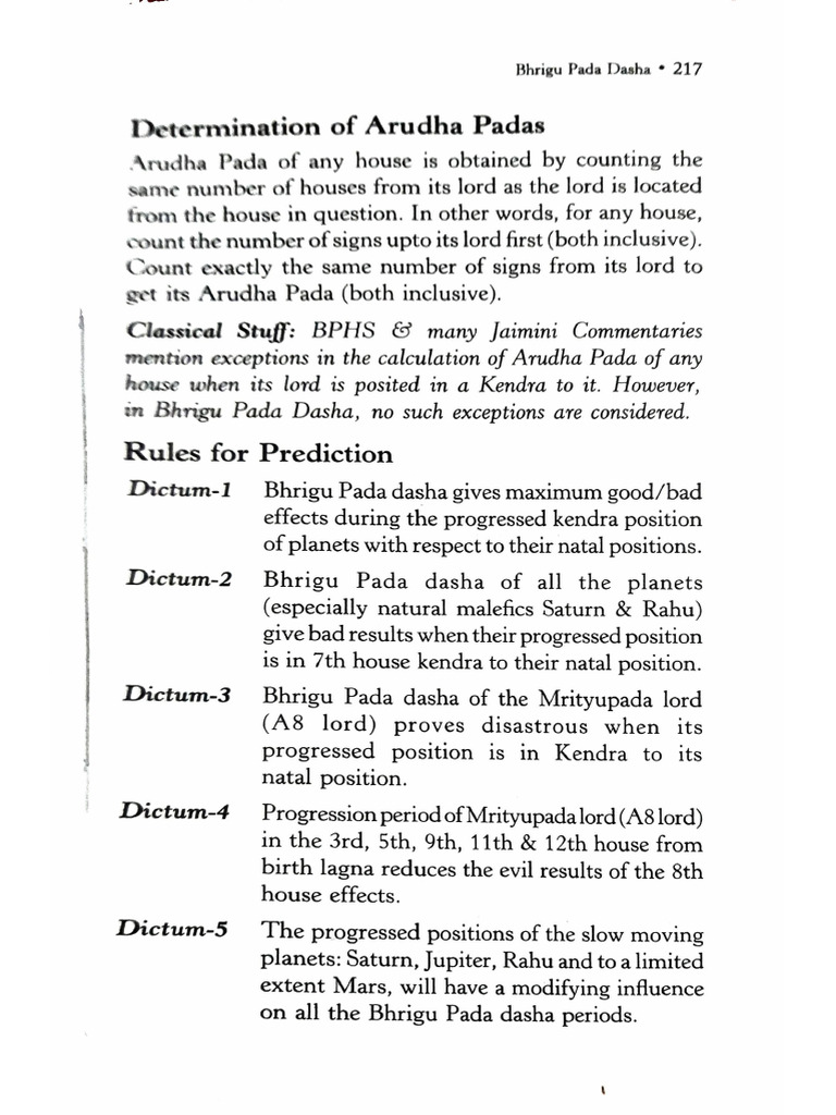 Bhrigu Pada Dasha Dictums Charts | PDF | Planets In Astrology | Planets
