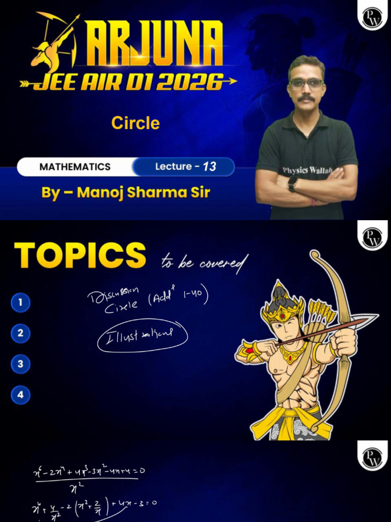 Circle 13 Class Notes Arjuna JEE AIR D1 2026 | PDF