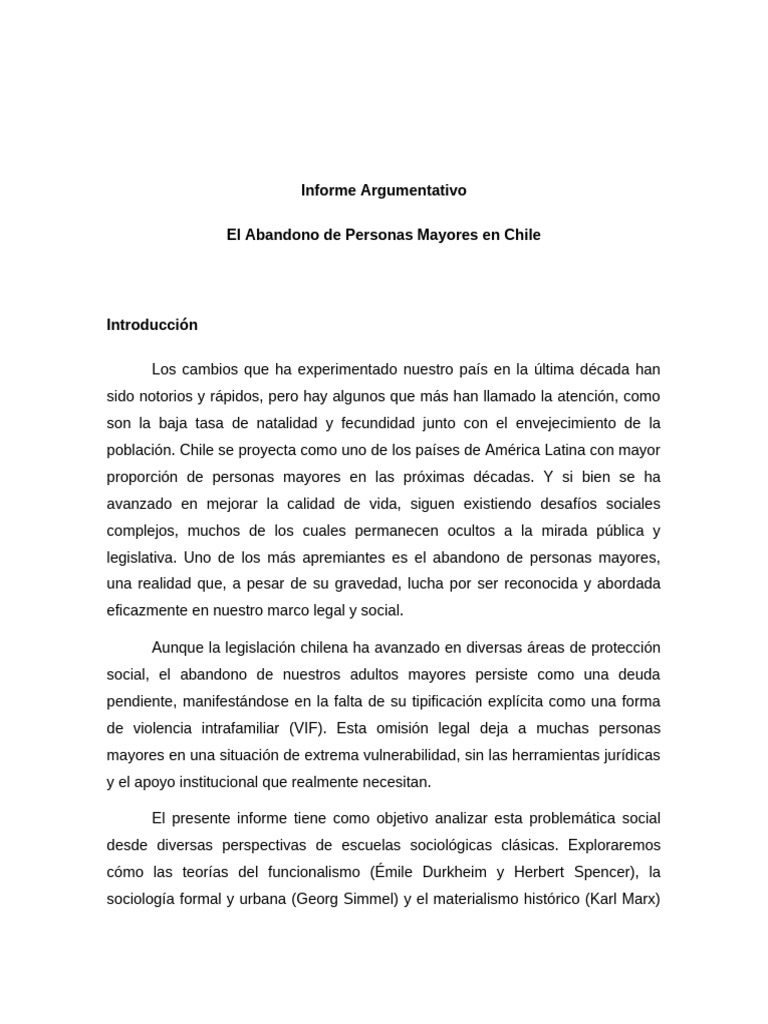 Abanadono de Personas Mayores en Chile | PDF | Emile Durkheim | Sociología