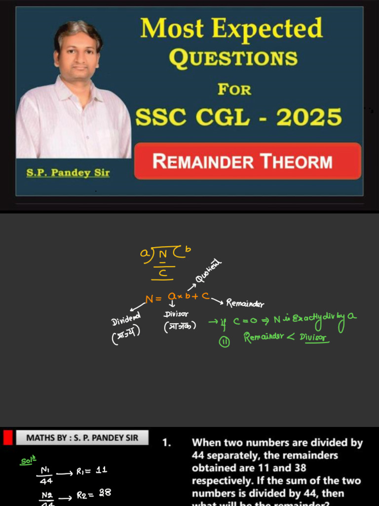 Remainder Theorem | PDF