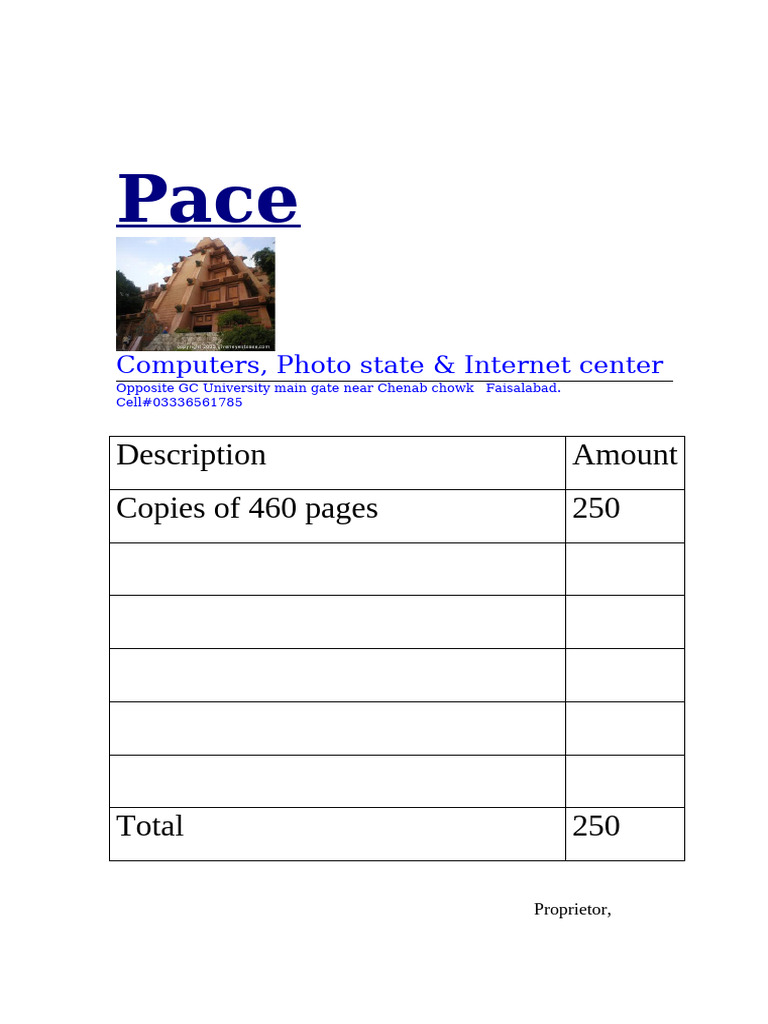 Pace Computer & Internet Center Faisalabad | PDF