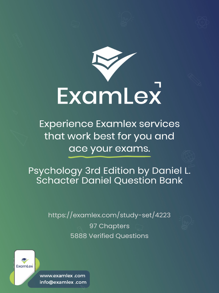 Psychology 3rd Edition by Daniel L. Schacter Daniel Question Bank | PDF ...