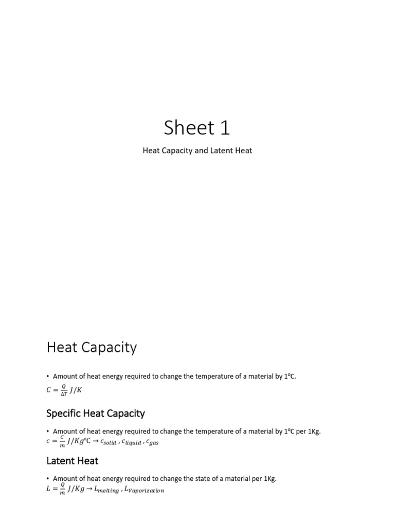 Heat Capacity and Latent Heat Explained | PDF | Heat | Heat Capacity