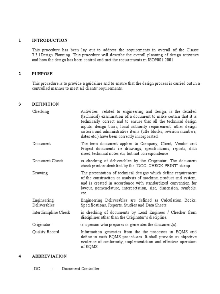 M160-6 Design Control Procedure | PDF | Quality Assurance | Specification (Technical Standard)