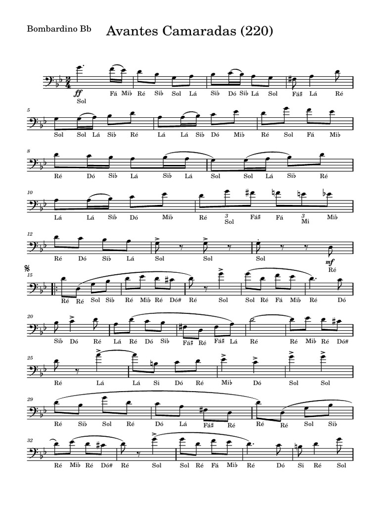 Avantes Camaradas (220)-Bombardino | PDF | Elementos da música | Teoria ...