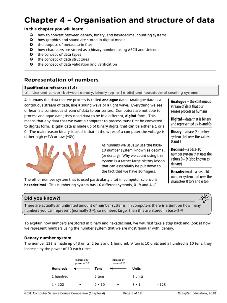 4 - Organisation and Structure of Data (1) | PDF | Data Type | Sampling (Signal Processing)