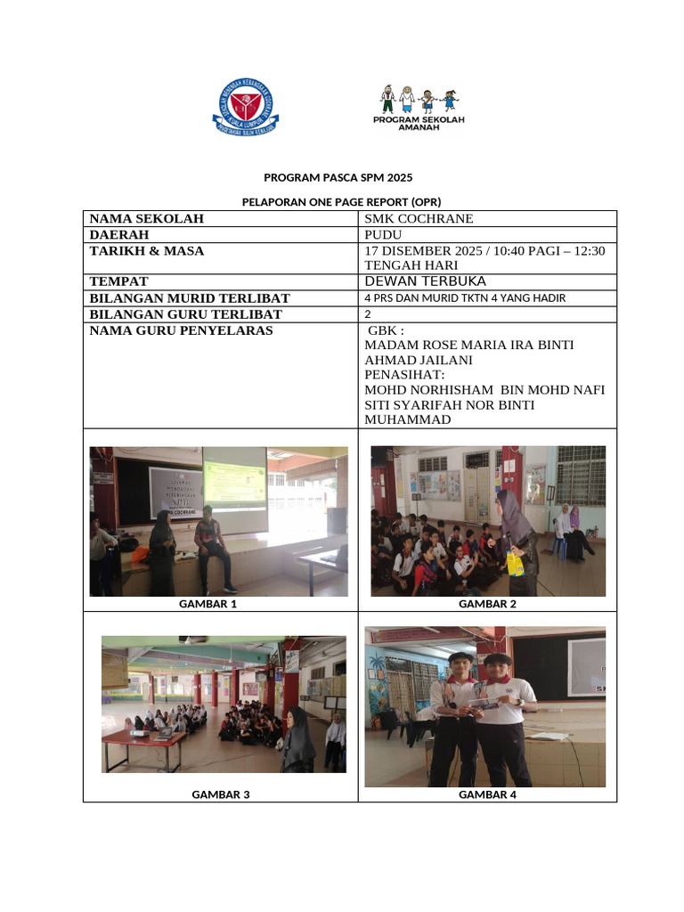 Opr Pasca Spm 17 Dis 2025 | PDF