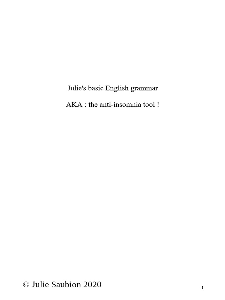 Basic English Grammar by Julie | PDF | Verbe | Phrase