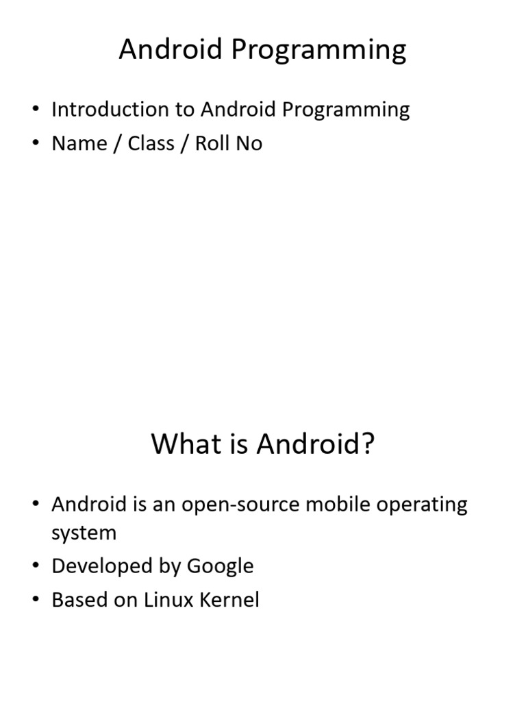 Android Programming 10 Slides | PDF