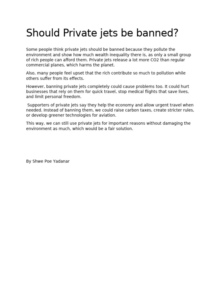 Debate on Banning Private Jets | PDF