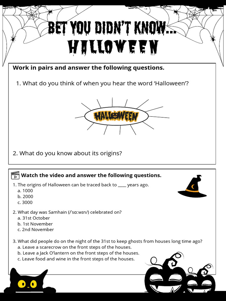 Halloween Origins and Trivia Quiz | PDF