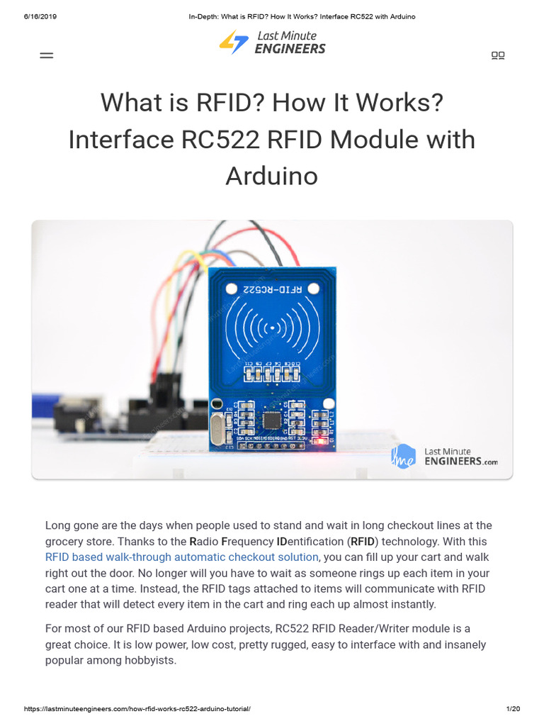 RFID Basics: RC522 with Arduino Guide | PDF | Radio Frequency ...