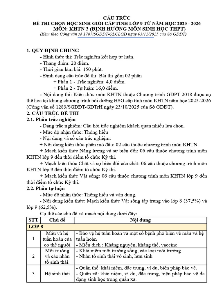 Thcs - Khtn 3 (Sinh Hoc) | PDF