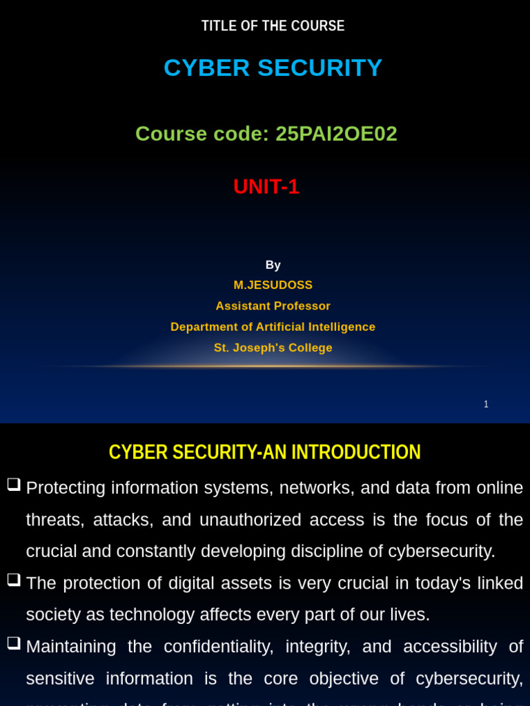 CS_UNIT-1 | PDF | Security | Computer Security