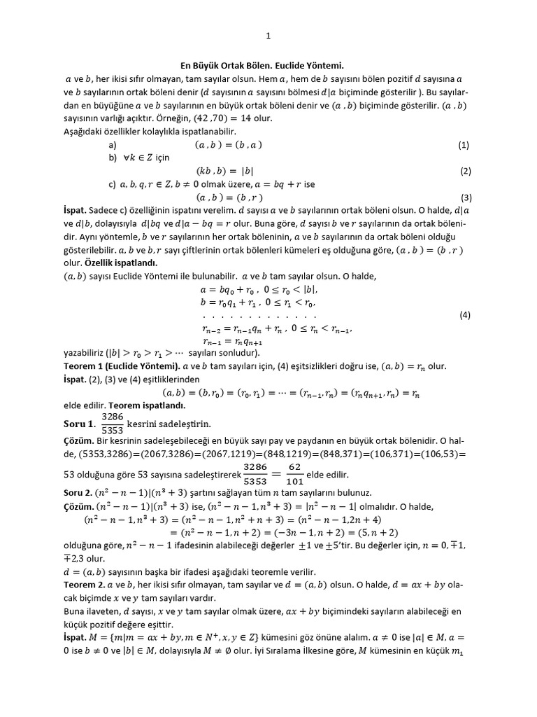 E.B.O.B. Euclide Yöntemi. | PDF