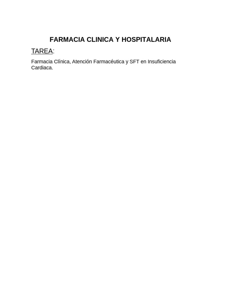 Tarea 14- Farmacia Clinica y Hospitalaria (3) | PDF
