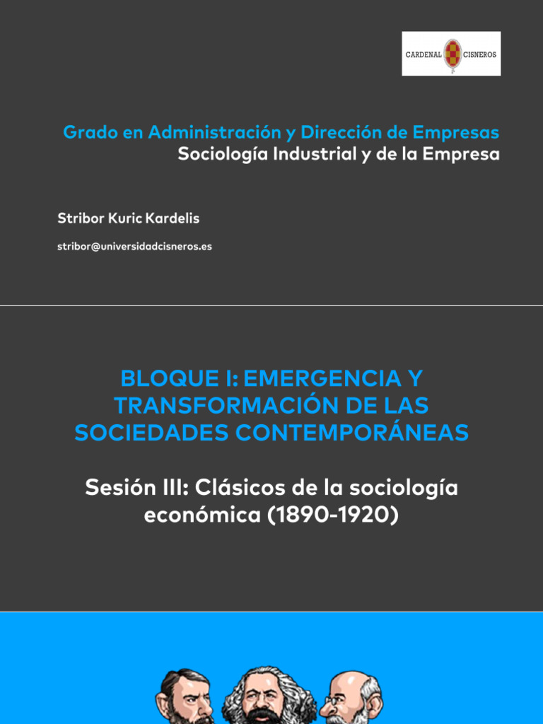 Tema 3 - Clásicos de la sociología | PDF | marxismo | Emile Durkheim
